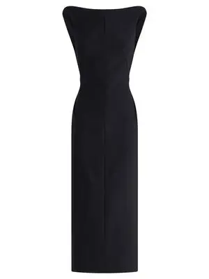 Maticevski Fervor Linen-silk Blend Midi Dress - Black