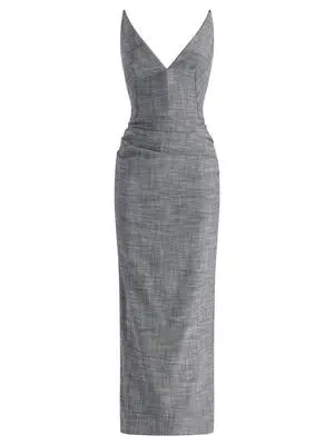 Maticevski Saucy Minx Cotton Midi Dress Grey