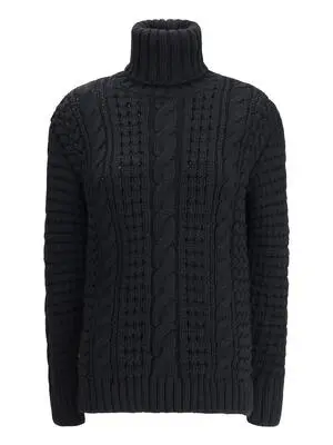 MONCLER X EDWARD ENNINFUL Moncler X Ee72 Edward Enninful Merino Wool Turtleneck Sweater - Black