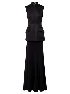 Sportmax Cilen Cotton-blend Gown - Black