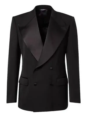 Dolce & Gabbana Wool And Silk-blend Tuxedo Jacket - Black