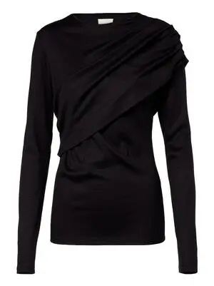 Isabel Marant Étoile Asna Draped Virgin Wool Top - Black
