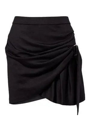 Isabel Marant Étoile Rosaria Draped Virgin Wool Mini Skirt - Black