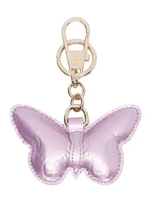Gucci Butterfly Leather Bag Charm - Purple