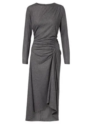 VERONICA BEARD Theodora Ruched Wool-Blend Midi Dress