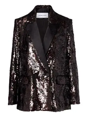 Veronica Beard Sequined Double-breasted Blazer - Burgundy