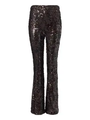 Veronica Beard Sequined Flared Pants - Burgundy