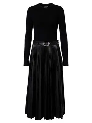 Simkhai Abilene Knitted Pleated Midi Dress - Black