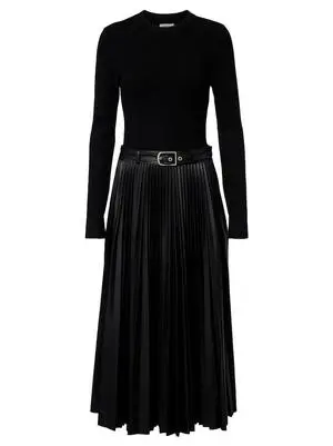 Simkhai Abilene Knitted Pleated Midi Dress - Black