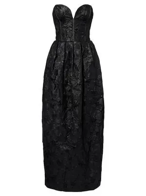 Simkhai Adeena Floral Jacquard Gown - Black