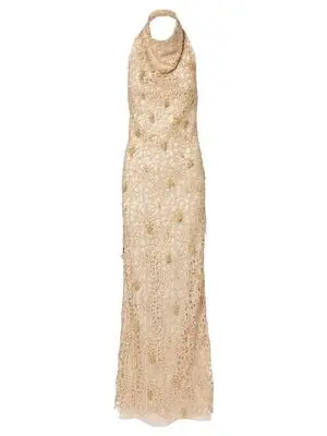 XU ZHI Embellished Open-back Maxi Dress - Gold