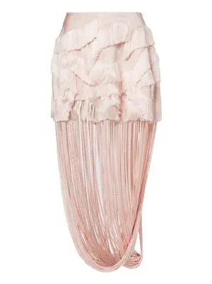 XU ZHI Fringed Midi Skirt - Pink