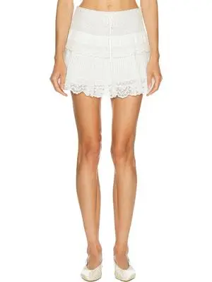 LoveShackFancy Delphie Skirt - Off White