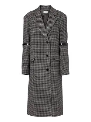 Coperni Houndstooth Wool And Cashmere Coat - Grey