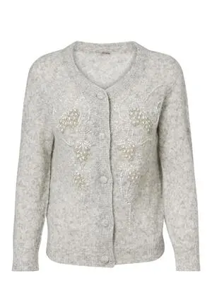 JACQUES WEI Beaded Alpaca And Wool-blend Cardigan - Grey