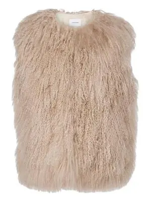 YVES SALOMON Shearling Gilet - Beige