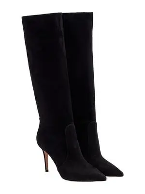 GIANVITO ROSSI Hansen 85 Suede Knee-high Boots - Black