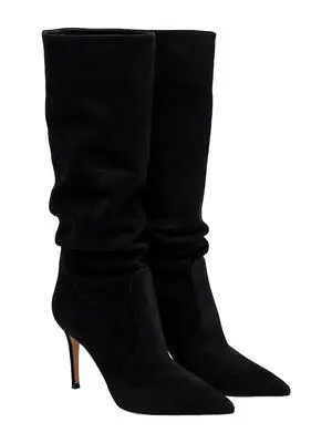 GIANVITO ROSSI Hansen 85 Suede Knee-high Boots - Black
