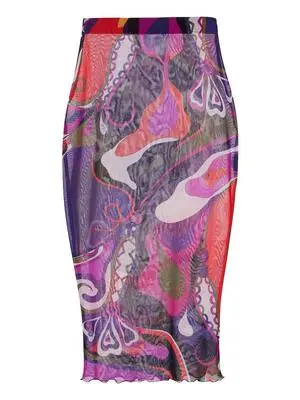 Emilio Pucci Orchidee Mesh Pencil Skirt - Multicoloured