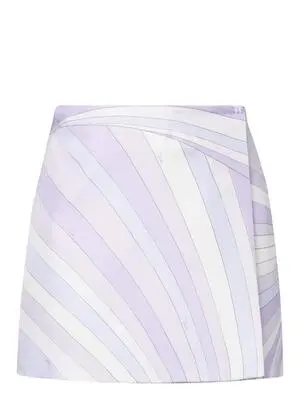 Emilio Pucci Iride Silk Satin Wrap Skirt - Purple