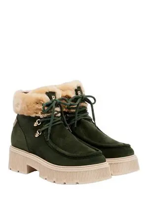 Bogner Turin Shearling-trimmed Suede Boots - Green
