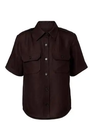 Loro Piana Annalisa Linen Shirt Brown