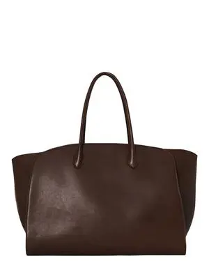 THE ROW Marlo 17 Bag In Leather - Deep Brown