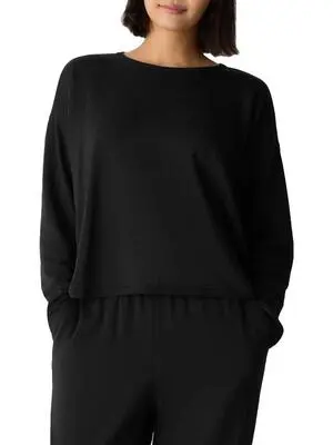 Eileen Fisher Boxy Terry Top - Black