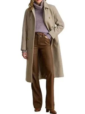 Ralph Lauren Plaid Belted Double Breasted Coat - Camel/cream Plaid