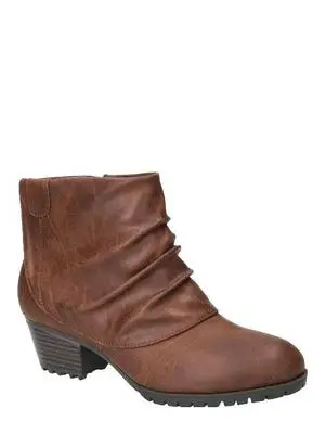 EASY WORKS BY EASY STREET Ambrose Bootie - Brown Distressed