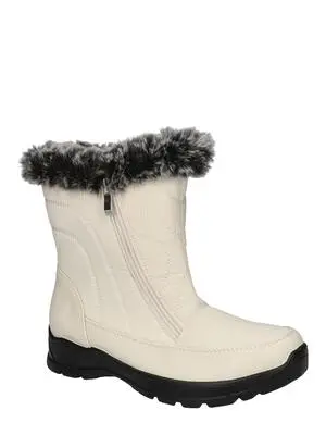 EASY WORKS BY EASY STREET Faux Fur Lined Waterproof Boots - Winter White