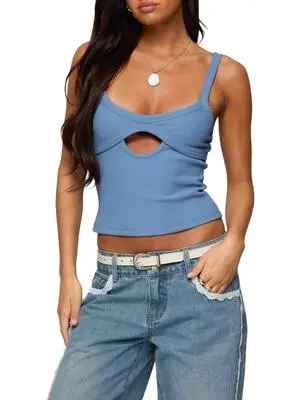 EDIKTED Karin Cutout Crop Tank - Blue