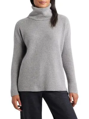 Eileen Fisher Ribbed Turtleneck Sweater - Dark Pearl