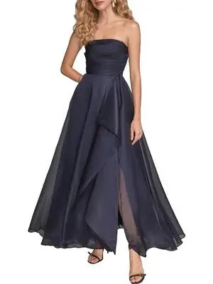 Donna Karan New York Strapless Ruched Bodice Gown - Ink