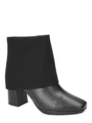 EASY WORKS BY EASY STREET Sutton Foldover Cuff Platform Bootie - Black-lamy