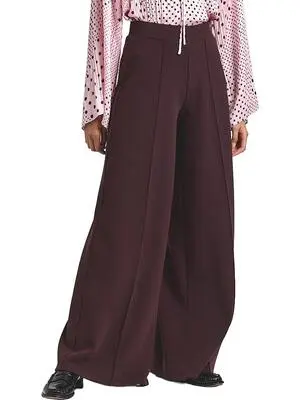 Derek Lam 10 Crosby Tempset Pleated Wide Leg Pants - Dark Cherry