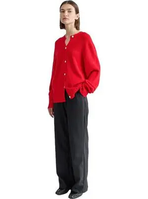 Almina Concept Knit Button-up Cardigan - Red