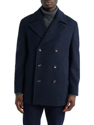 HART SCHAFFNER MARX Hart Schaffner Marx Everett Wool-Blend Twill Pea Coat