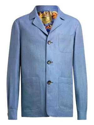 Etro Three-button Linen Jacket - Blue