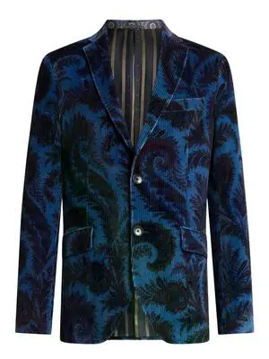 Etro Ribbed Paisley Blazer - Blue