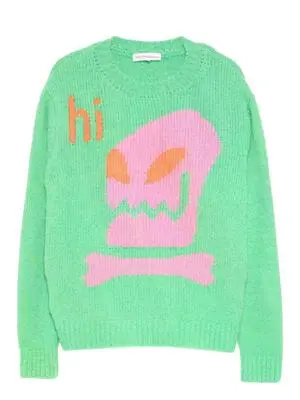 WALTER VAN BEIRENDONCK Alien-intarsia Jumper - Green