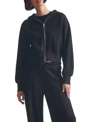 Brooklyn Industries Crop Full Zip Hoodie - Black
