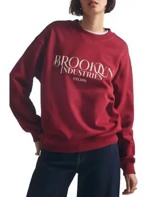Brooklyn Industries Logo Crewneck Sweatshirt - Biking Red