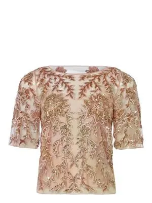 TEMPERLEY LONDON Genevieve Floral Top - Pink