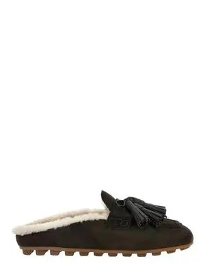 Hogan Suede Slippers - Brown