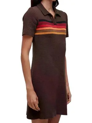OSKLEN Striped Mini Polo Dress - Brown