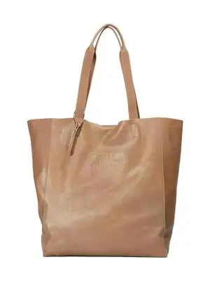 OSKLEN Debossed-logo Leather Tote - Brown