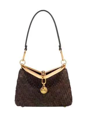 Etro Woven Suede Shoulder Bag - Brown