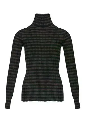 MAISON MARGIELA Ribbed Knit Turtleneck T-shirt - Brown