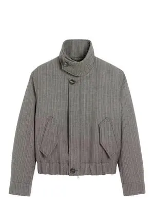 Ami Herringbone Wool Harrington Jacket - Grey